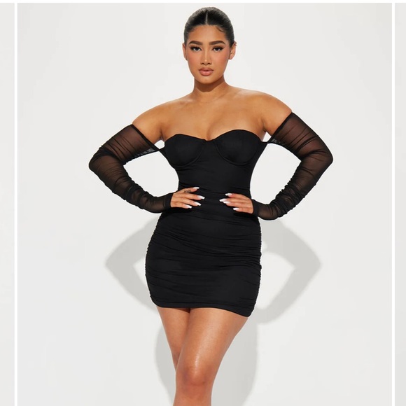 Fashion Nova | Dresses | Black Mesh Mini Dress | Poshmark